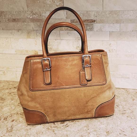 Coach | Bags | Coach Suede Leather Bag | Poshmark